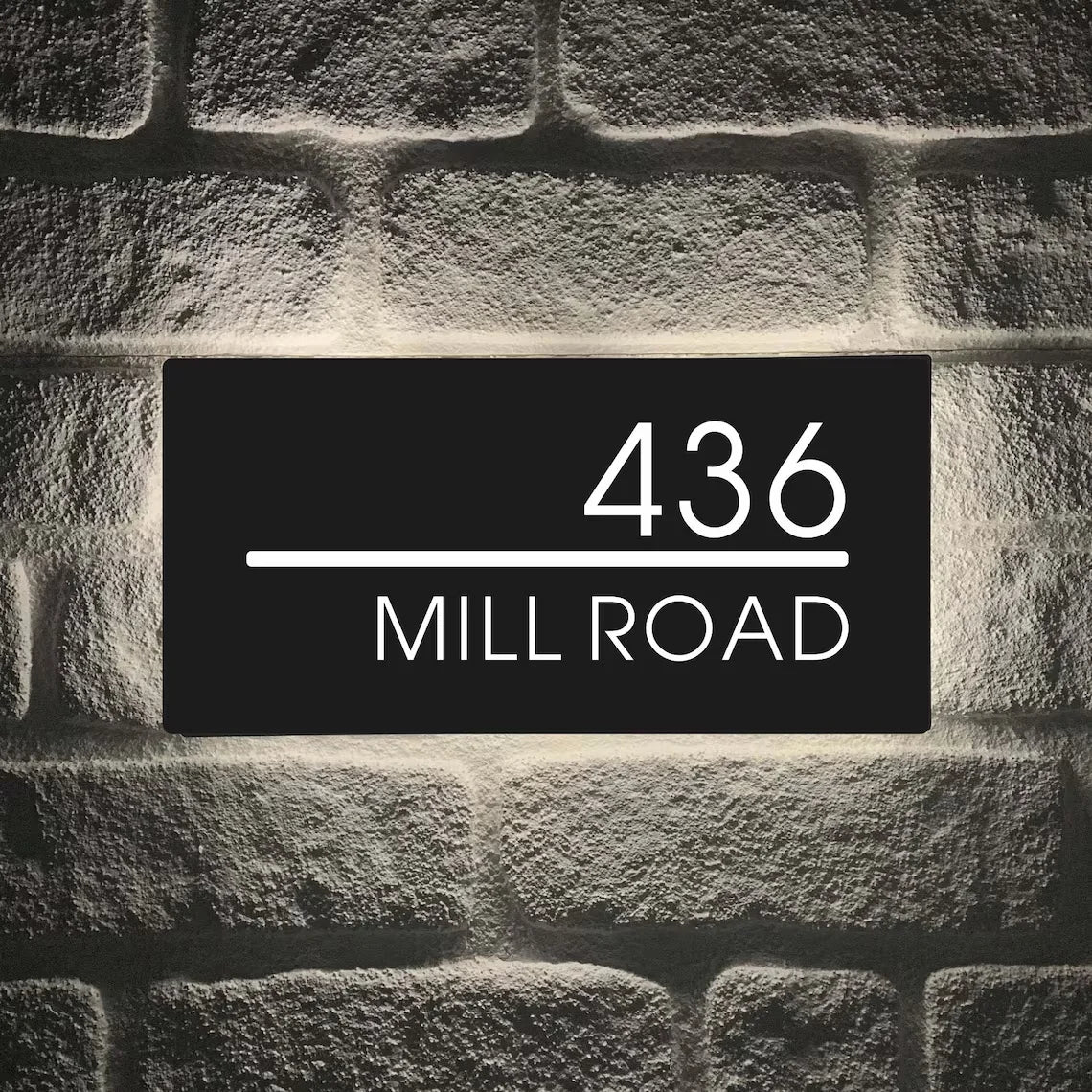 Custom House Number Sign – Basic Outline Interiors