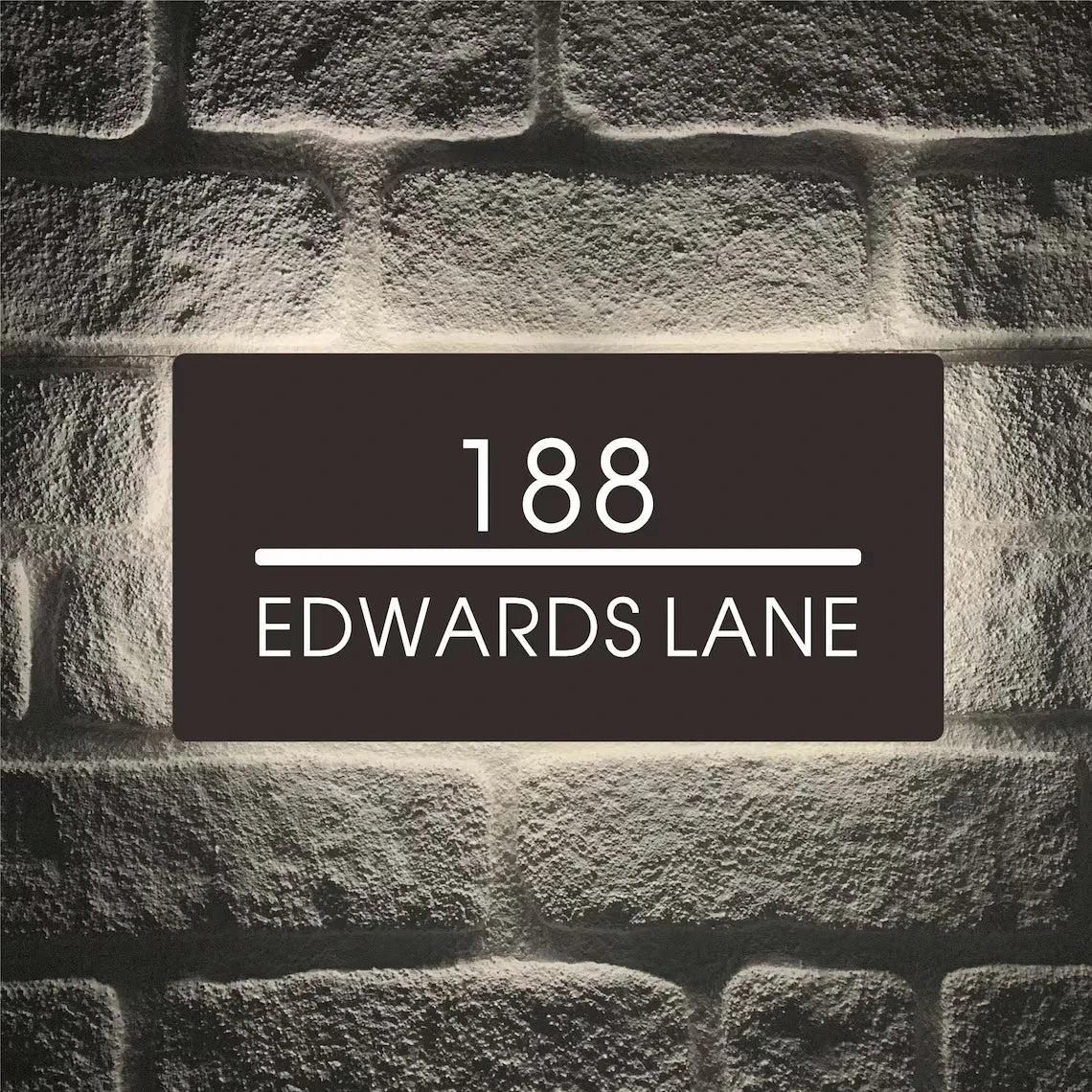 Custom House Number Sign – Basic Outline Interiors