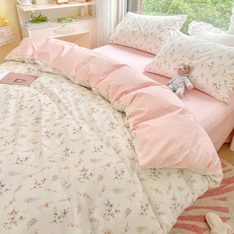 Pink Floral Bedding Set For Girls – Basic Outline Interiors
